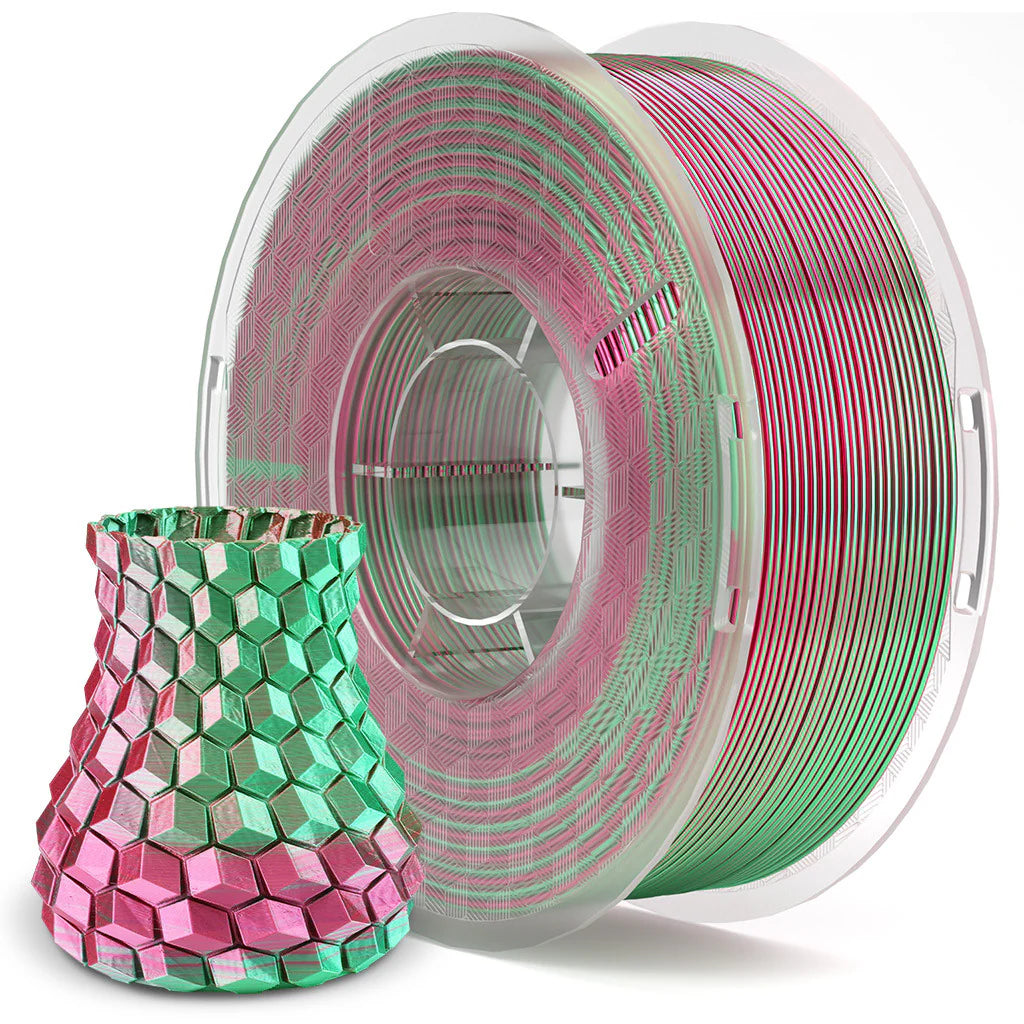 ELEGOO Silk PLA Filaments (Silk Green Red): High-Quality, Glossy 3D Printing Material with ...
