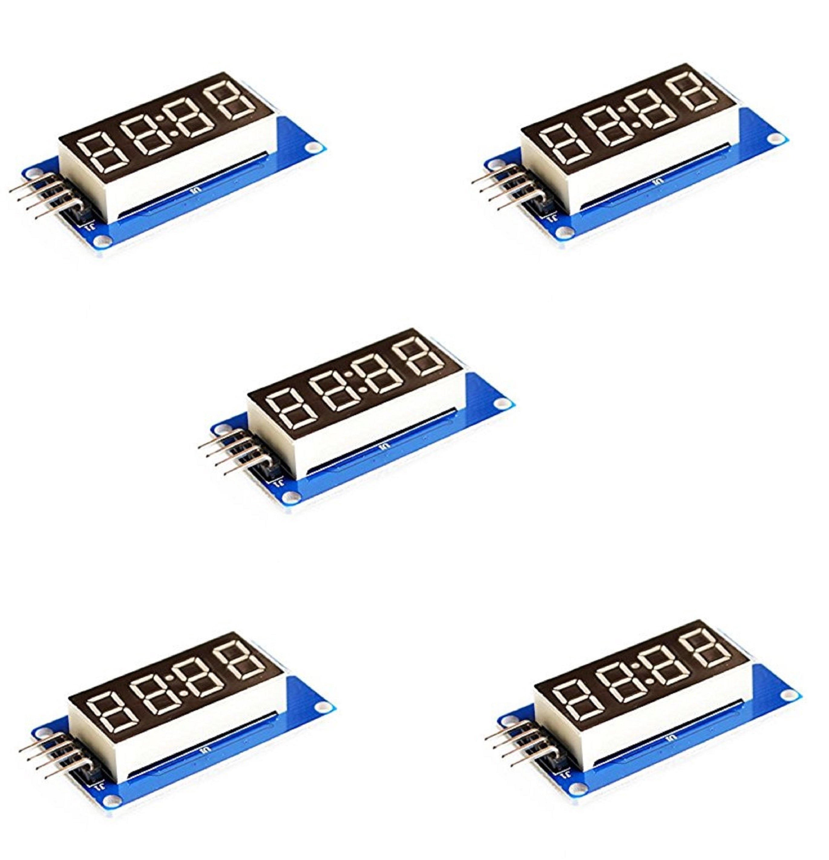 5pcs X Tm1637 4 Bits Digital Tube Led Display Module With Clock Display For Arduino Robodo