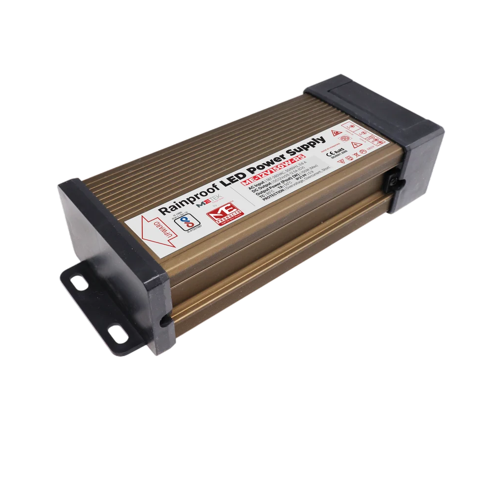 METEK 12V 12.5A 150W Rainproof Power Supply ME-12V 12A-RP Outdoor IP43 ...