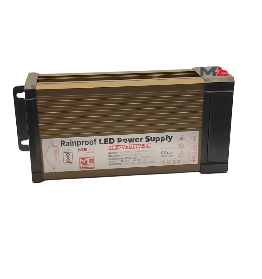 METEK 12V 25A 300W Rainproof Power Supply ME-12V25A-RP – IP43 Outdoor ...