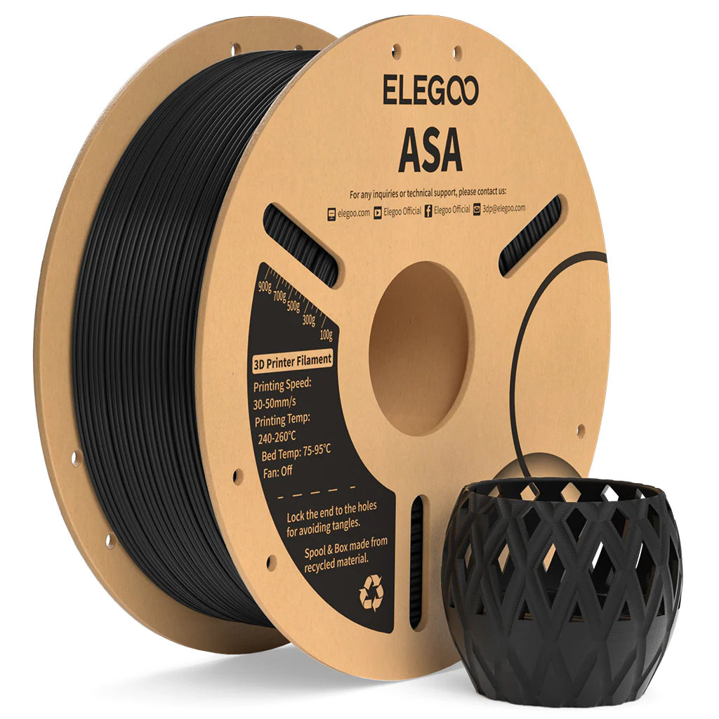 ELEGOO ASA Filaments (Black): Most Affordable, and UV & weather ...