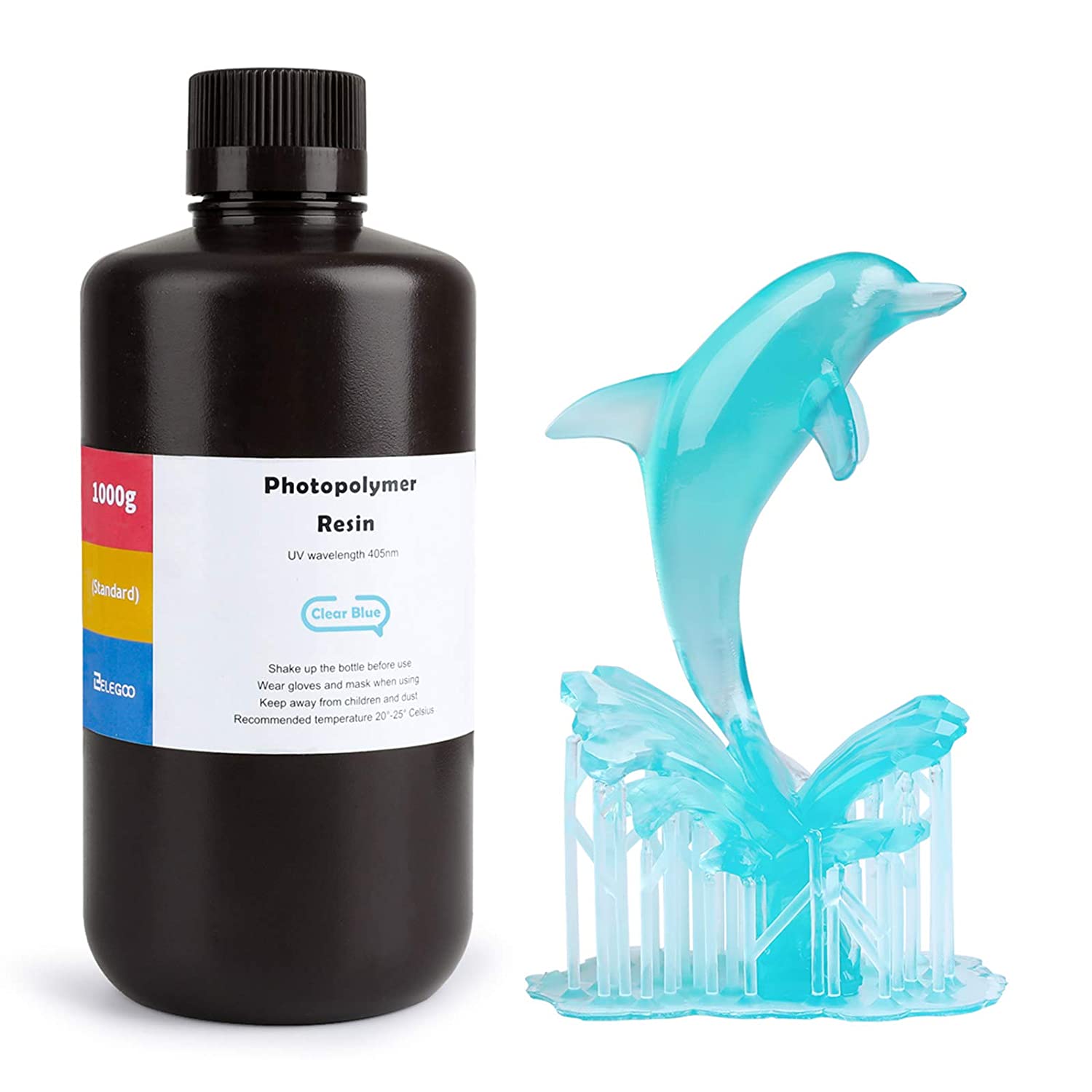ELEGOO Standard Clear Blue Resin – High Precision Photopolymer for 3D ...