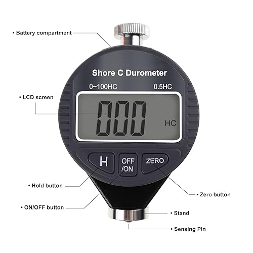 Rubber Hardness Tester Shore C Digital Durometer Type C 0–100HA Range 0 ...
