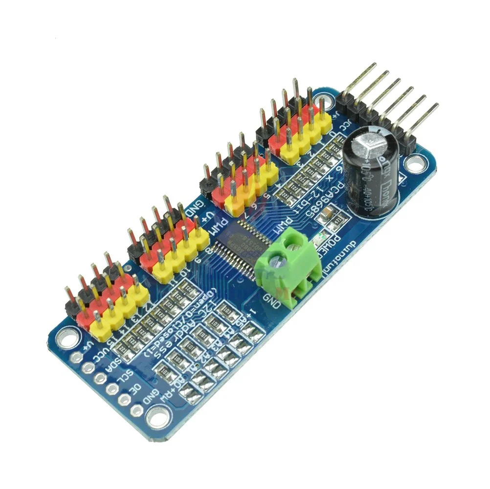 16-Channel 12-bit PWM/Servo Driver I2C interface PCA9685 for Arduino ...