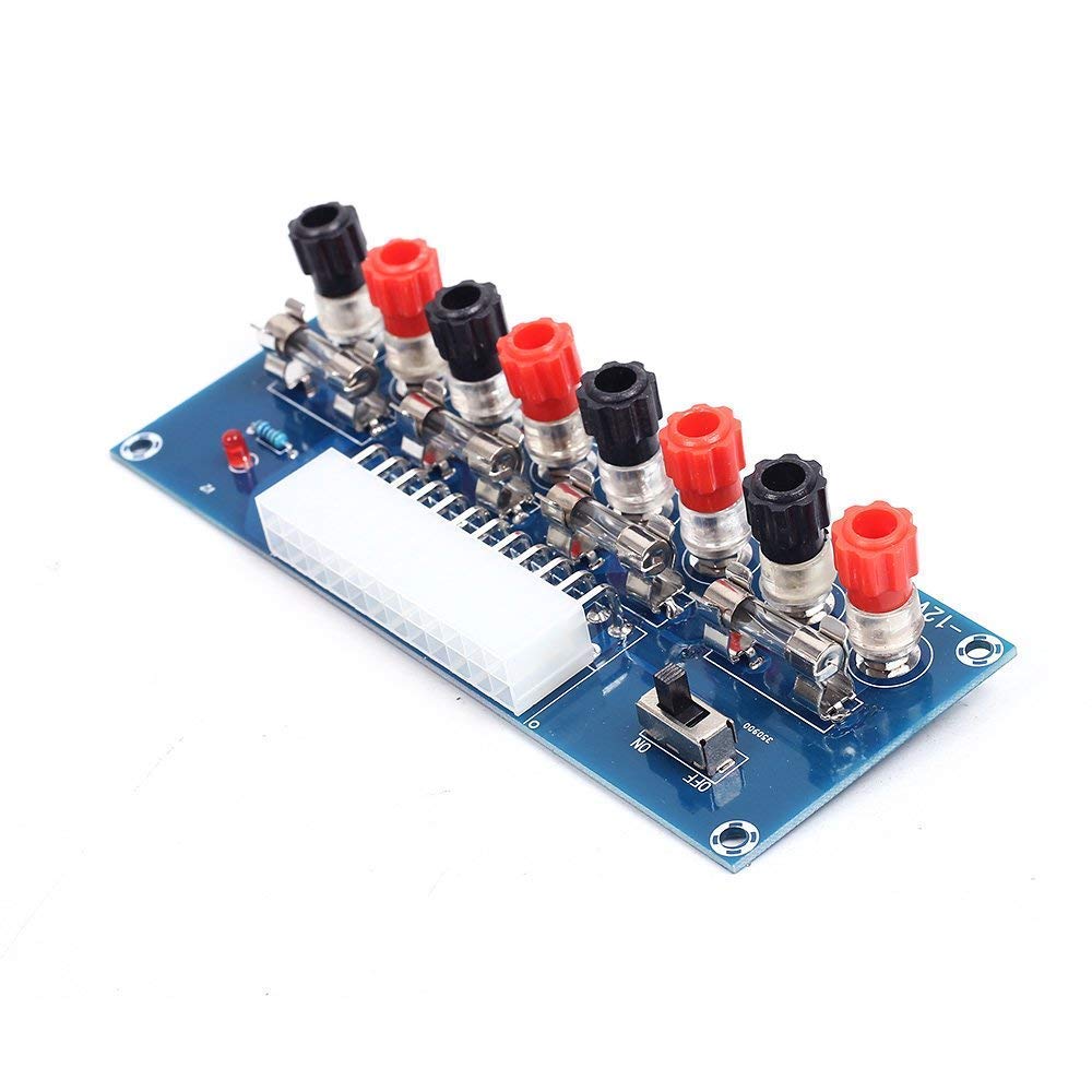 Benchtop Power Board 24 Pin Computer ATX Power Supply Breakout Adapter ...