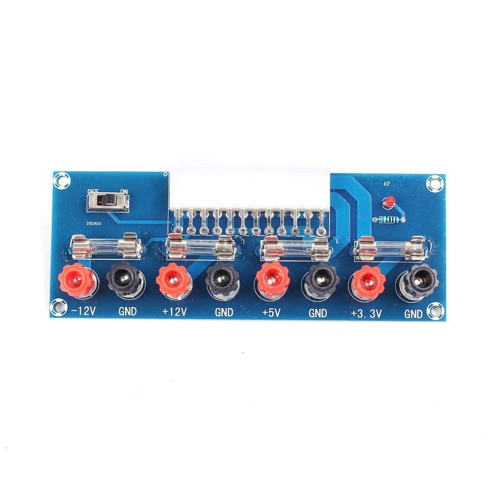 Benchtop Power Board 24 Pin Computer ATX Power Supply Breakout Adapter ...