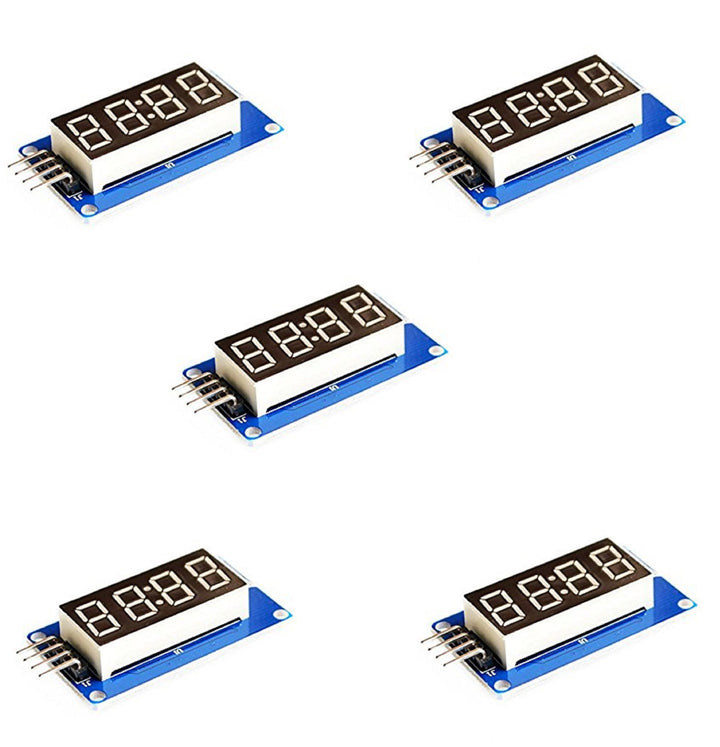 5pcs X Tm1637 4 Bits Digital Tube Led Display Module With Clock Display For Arduino Robodo