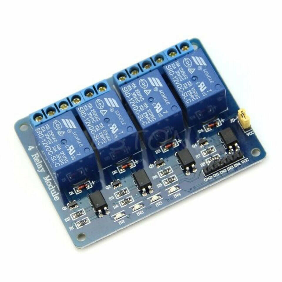 4 channel 12V 10A relay control board module with optocoupler | Robodo