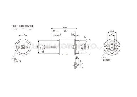 Mabuchi Motor RC260-RA 12v 7800 RPM | Robodo